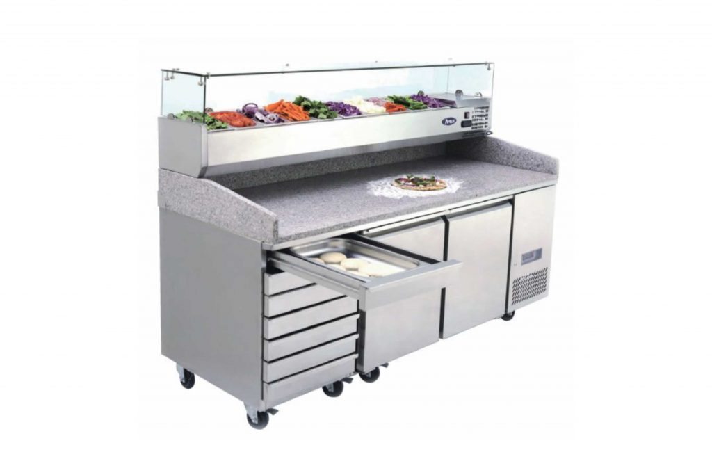 Atosa Refrigerated Pizza Table with Drawers – Length Option: 2010mm (2 ...